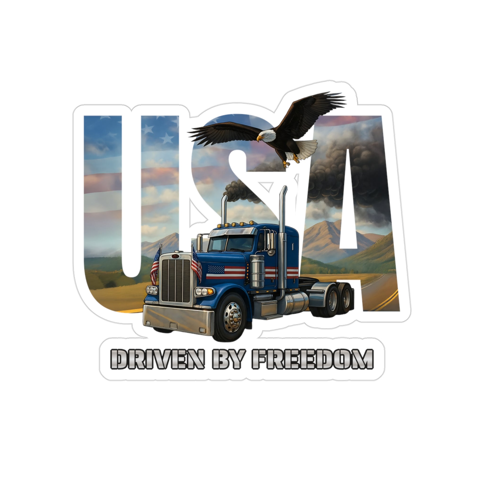Driven by FREEDOM USA Big Rig Sticker – ShiftStickUSA